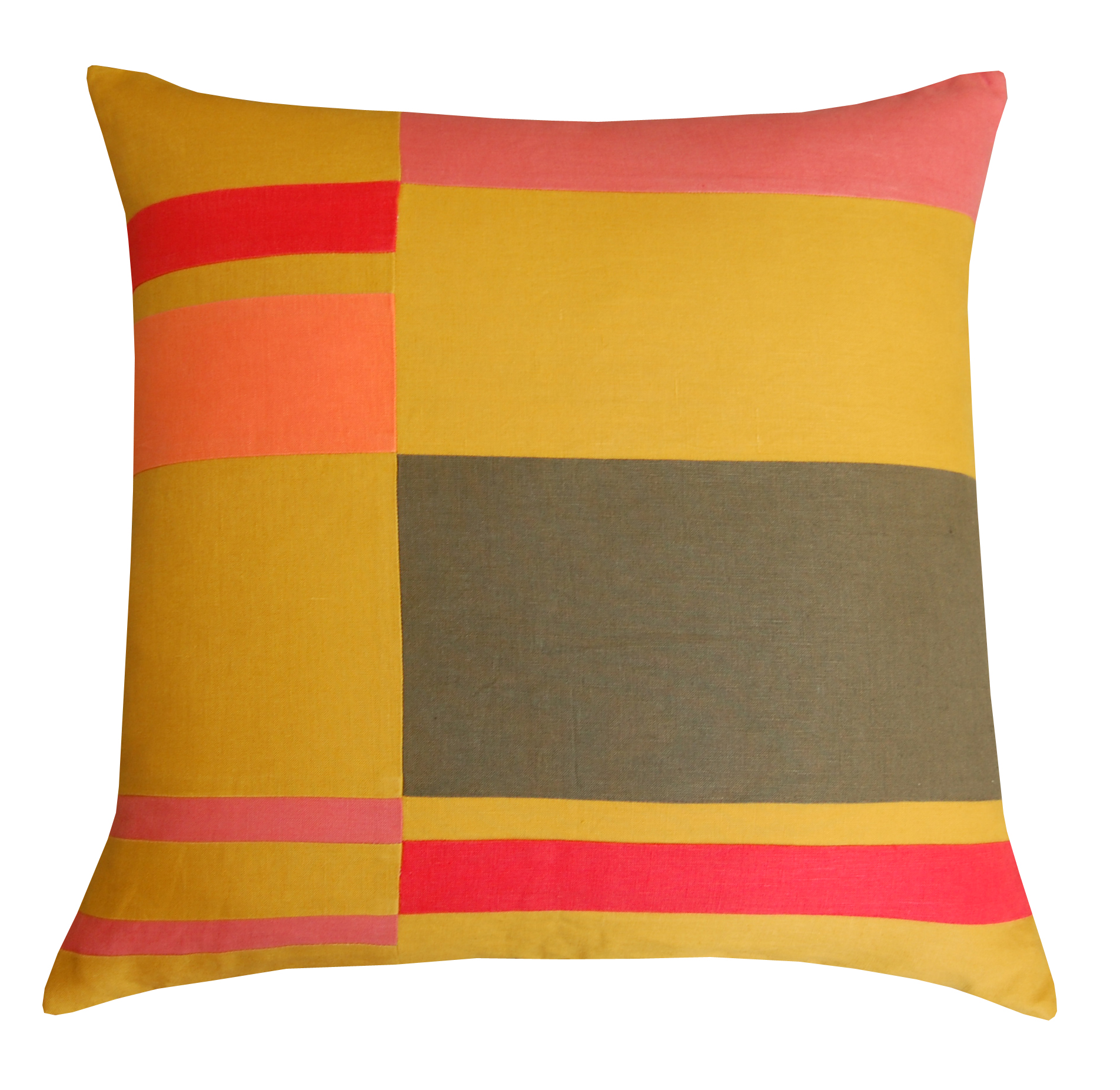 Bespoke Global - Product Detail - Linen Color Block Pillow - Grid Warm Bespoke Global - Product Detail - Linen Color Block Pillow - Grid Warm